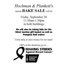 Making Strides Against Breast Cancer Bake Sale