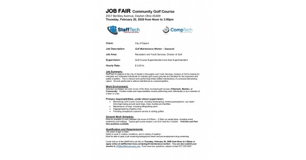 Job Fair at Community Golf Course